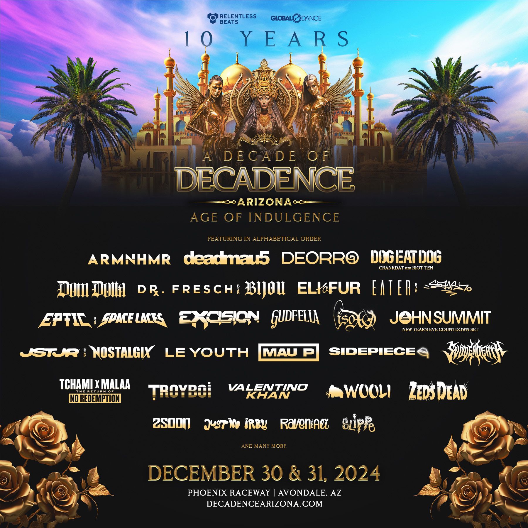 Decadence Arizona: Age of Indulgence Reveals Full Lineup and Artists-by ...